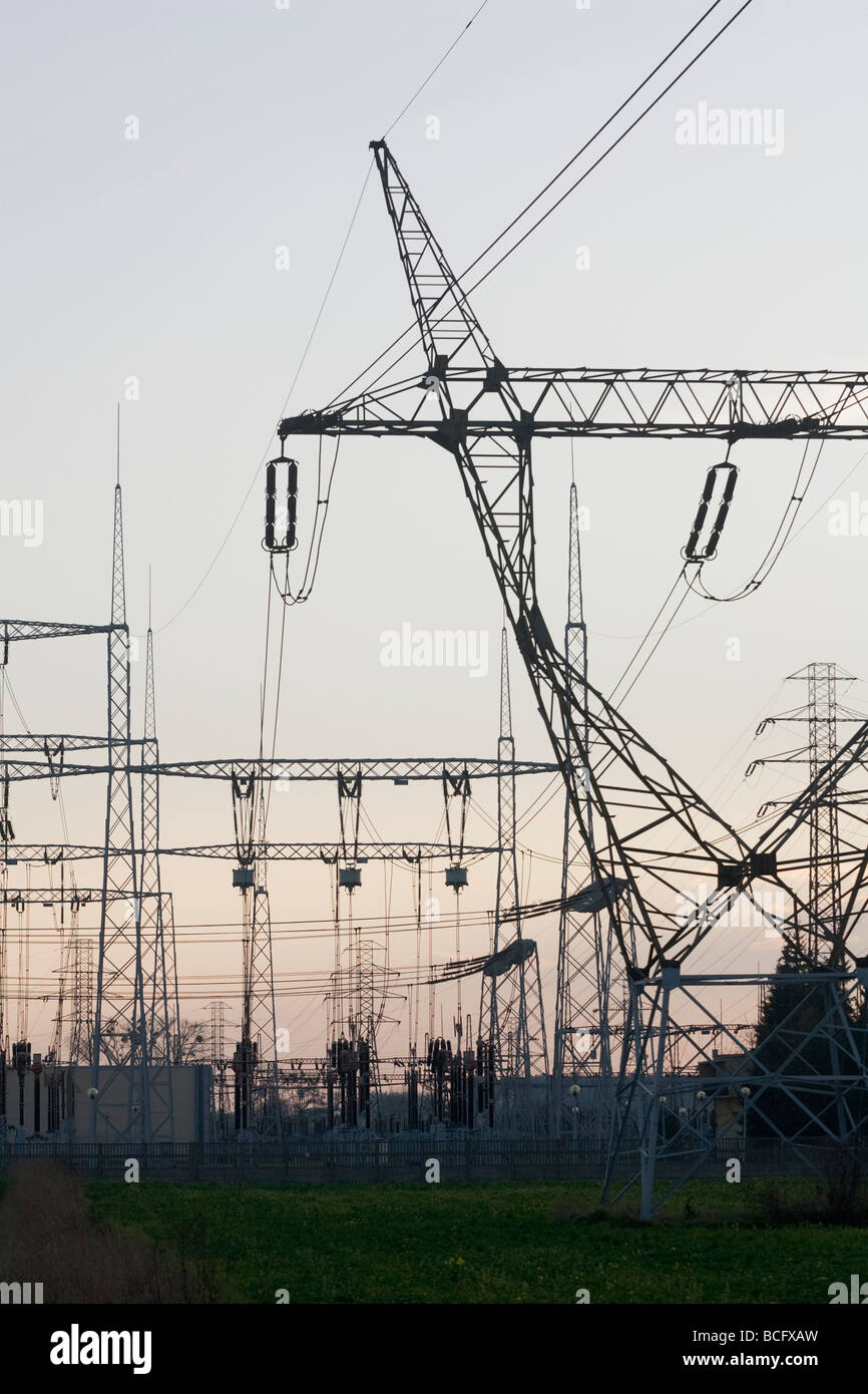 Poland high voltage power lines hi-res stock photography and images - Alamy