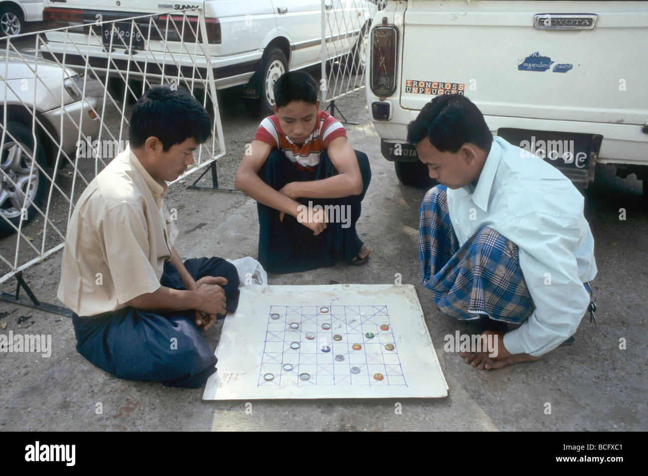 myanmar yangon traditional game Stock Photo - Alamy