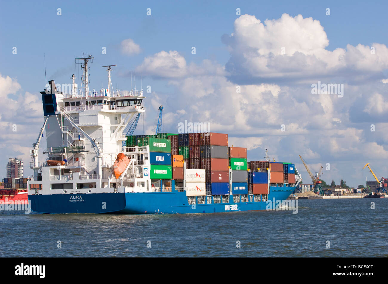 Container ship entering port of Klaipeda Lithuania Stock Photo - Alamy