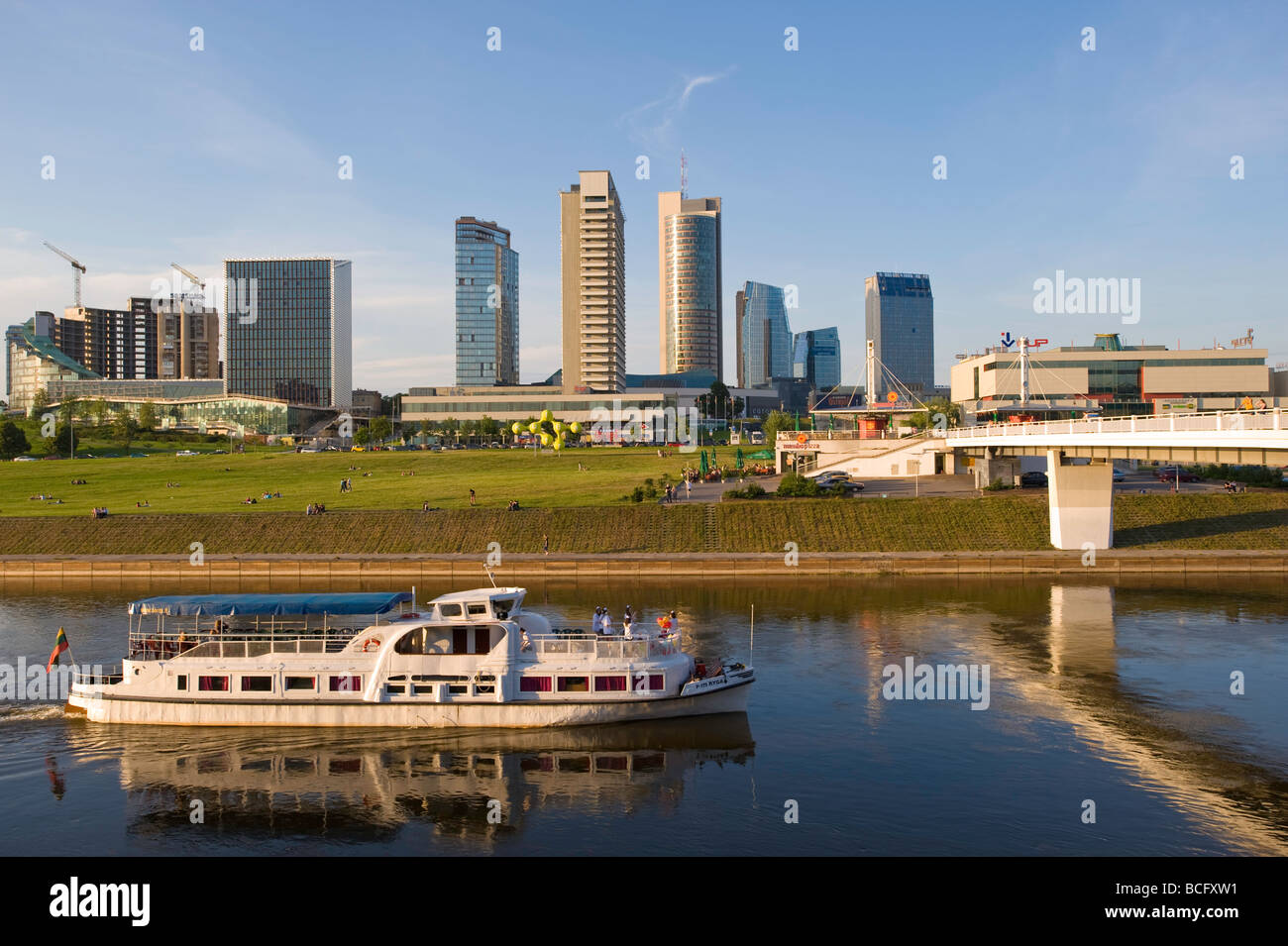 Neris River and modern skyline Vilnius Lithuania Stock Photo - Alamy
