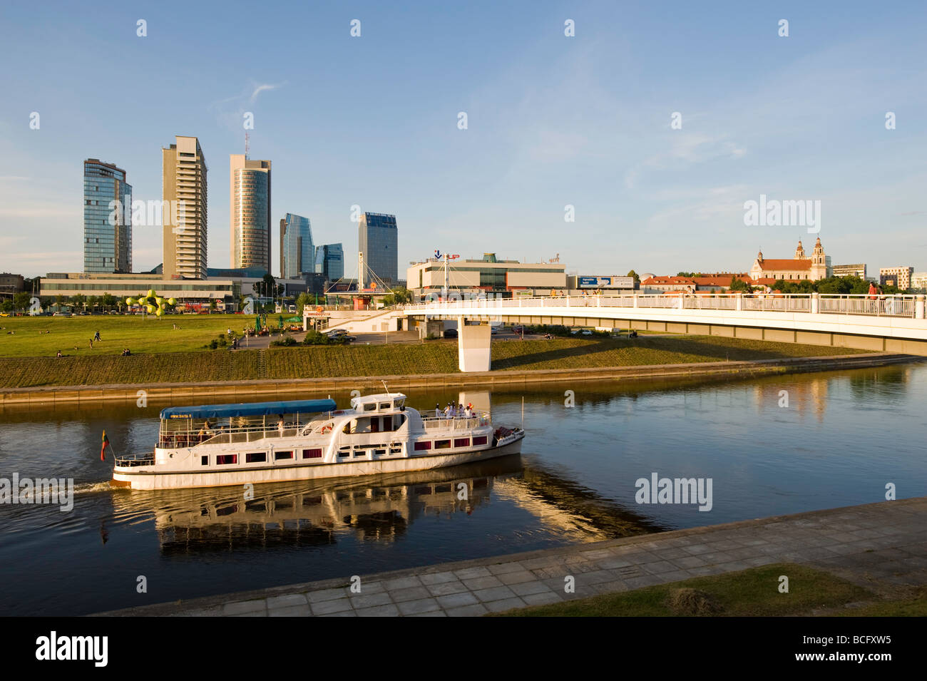 Neris River and modern skyline Vilnius Lithuania Stock Photo - Alamy