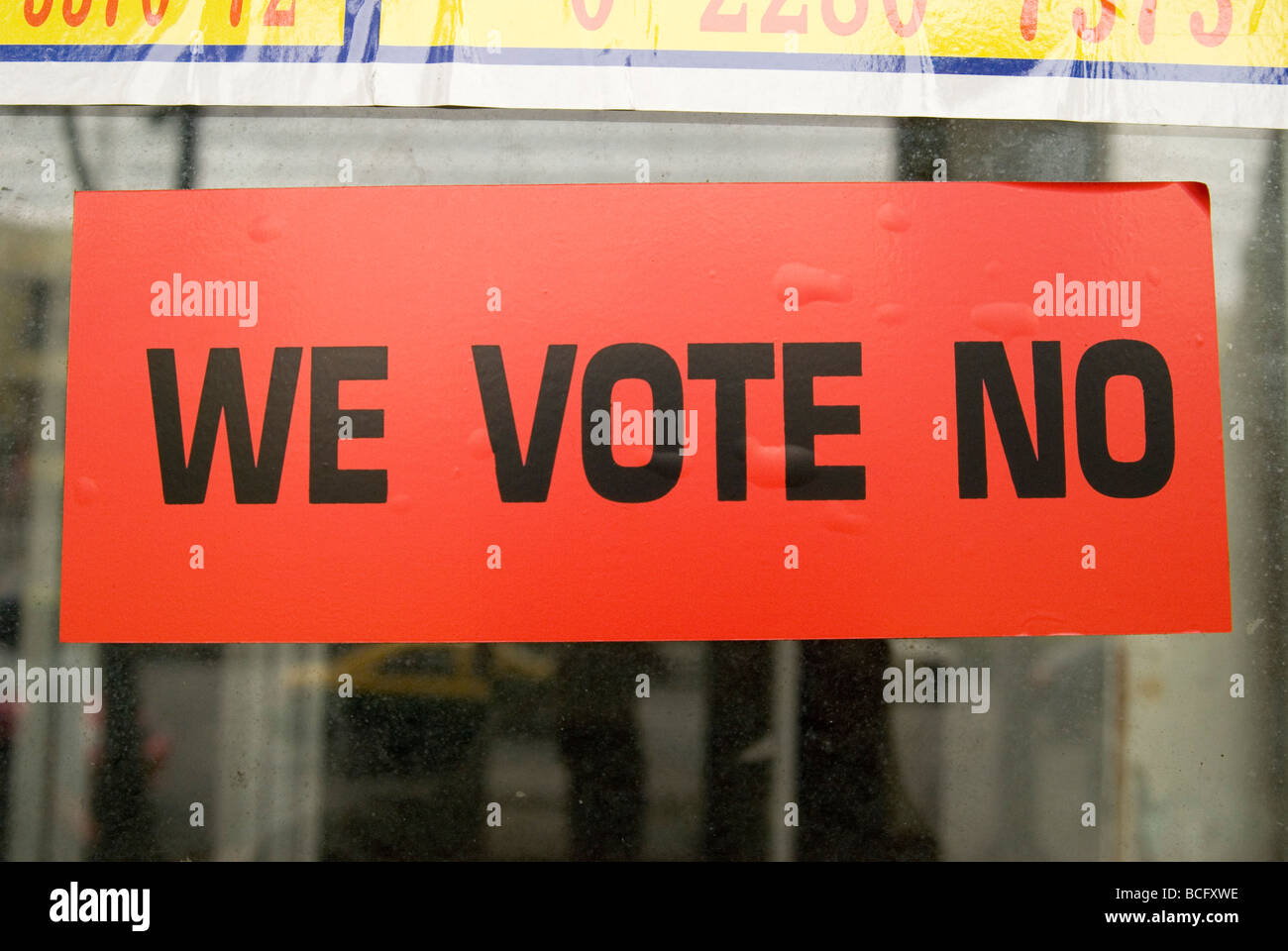 Election sticker saying we vote no in Thailand Stock Photo - Alamy