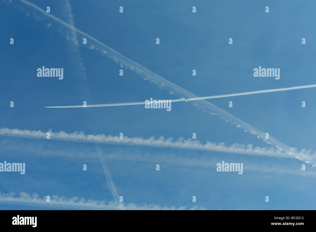 The busy air traffic above Amsterdam creates a interesting pattern of ...