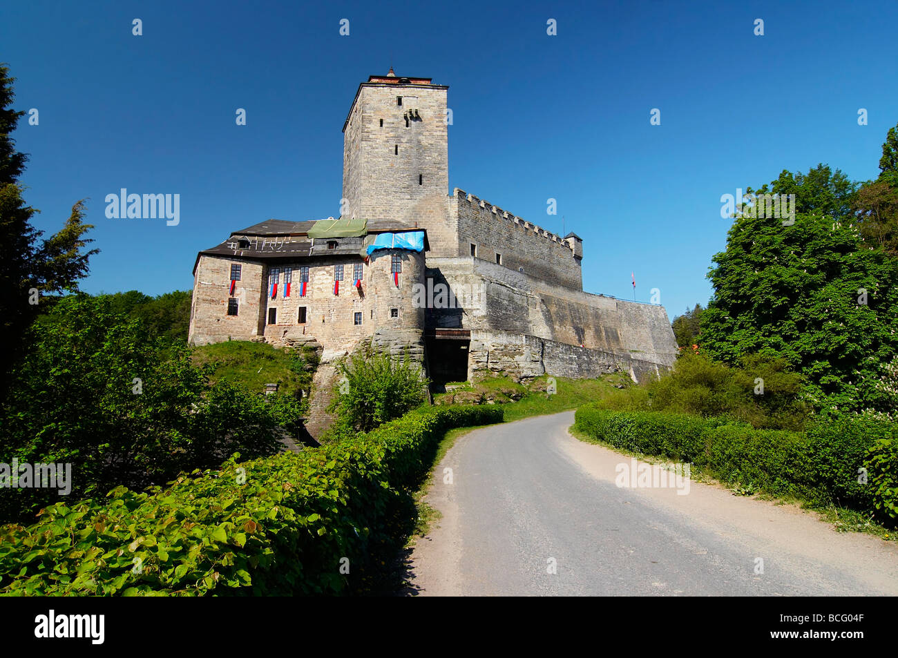 Kost Castle - large Gothic castle from 1349, Czech republic Stock Photo ...