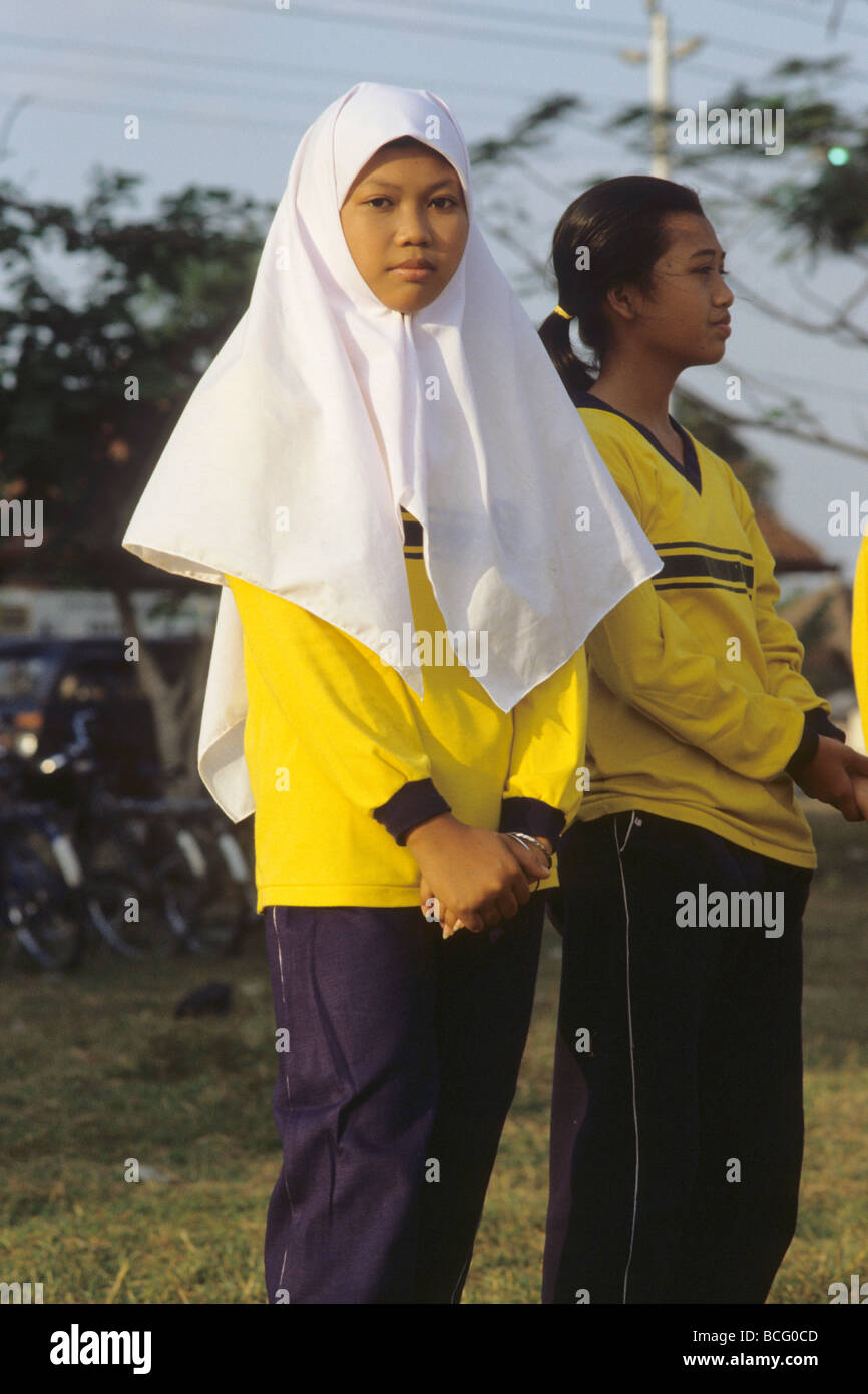 java indonesia Girls during the physical education lesson jogjiakarta ...