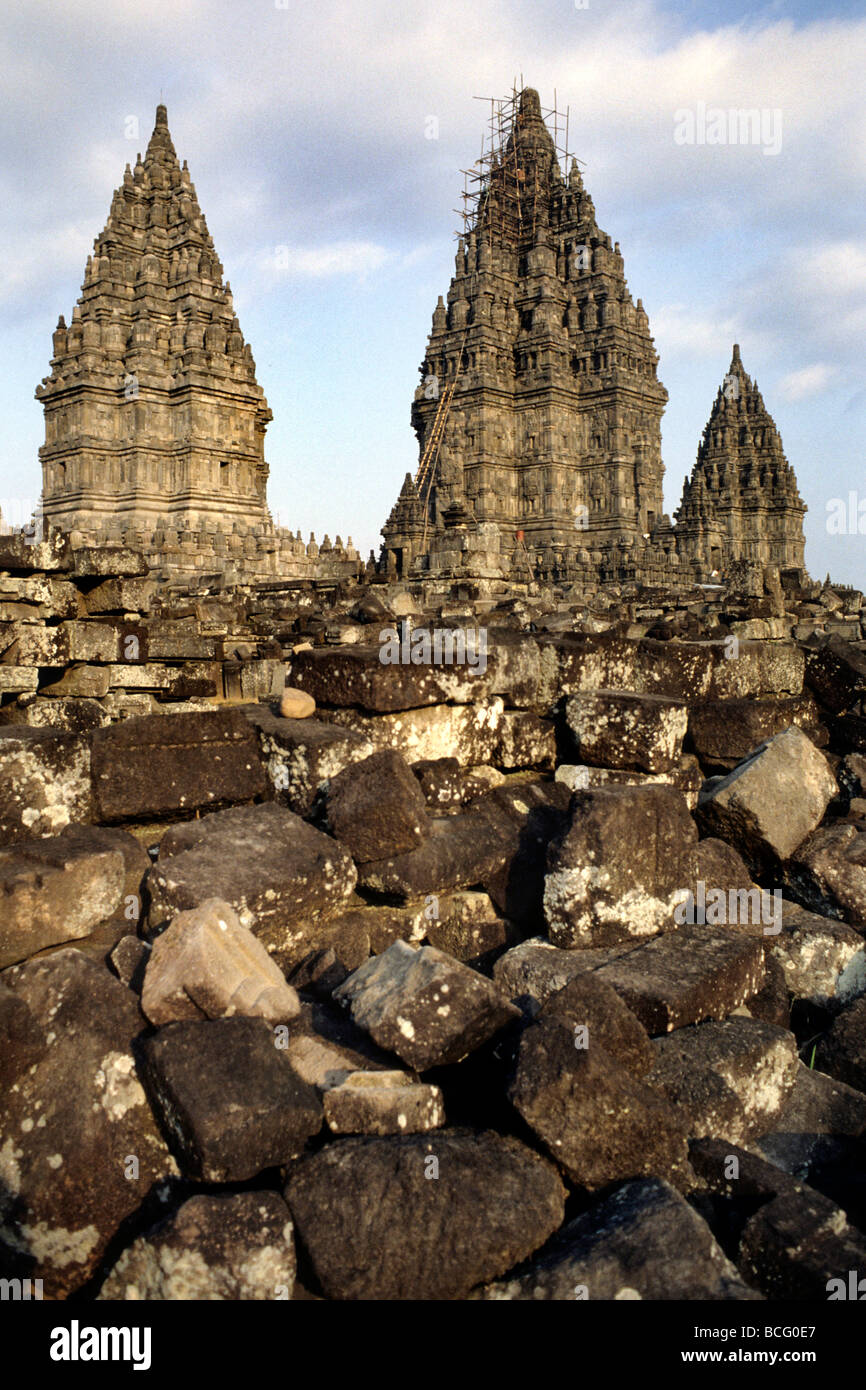 java indonesia Architecture of the Prambanan Temple Stock Photo - Alamy