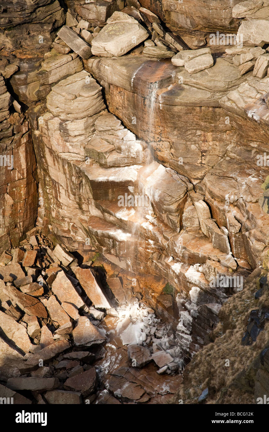 Kinder Downfall, Edale and Kinder Scout in the Derbyshire Peak district ...