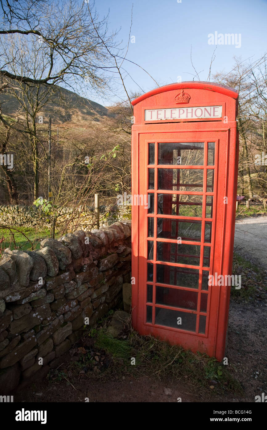 Old telephone box, Upper Booth, Edale and Kinder Scout in the ...