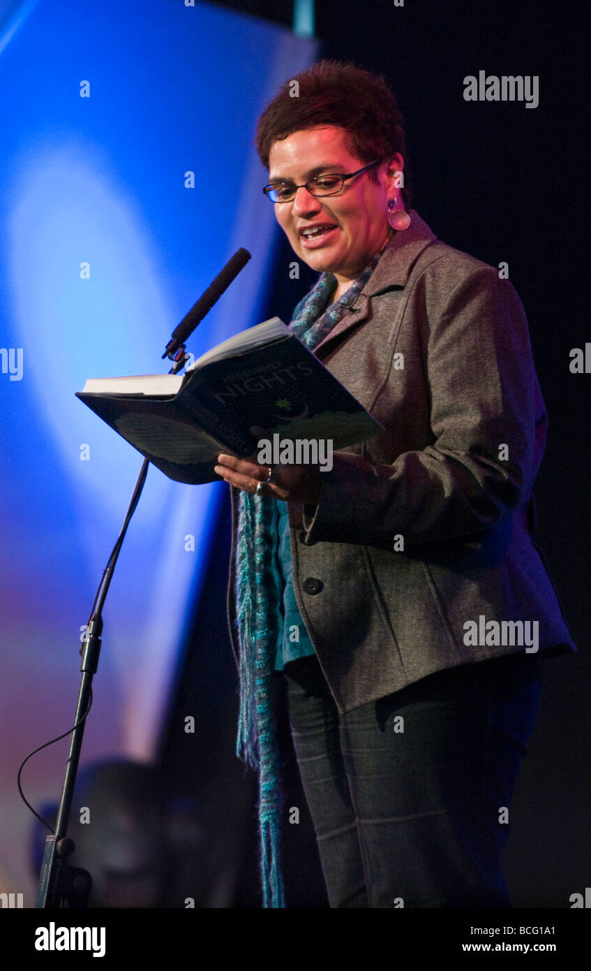 Jackie Kay Scottish poet and novelist reading at Hay Festival 2009 ...