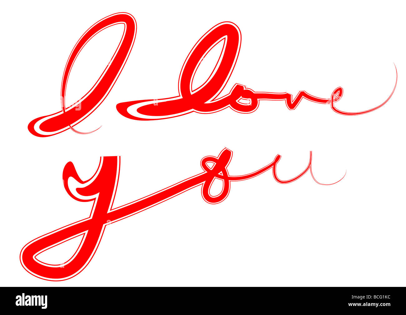 Red cursive script Cut Out Stock Images & Pictures - Alamy