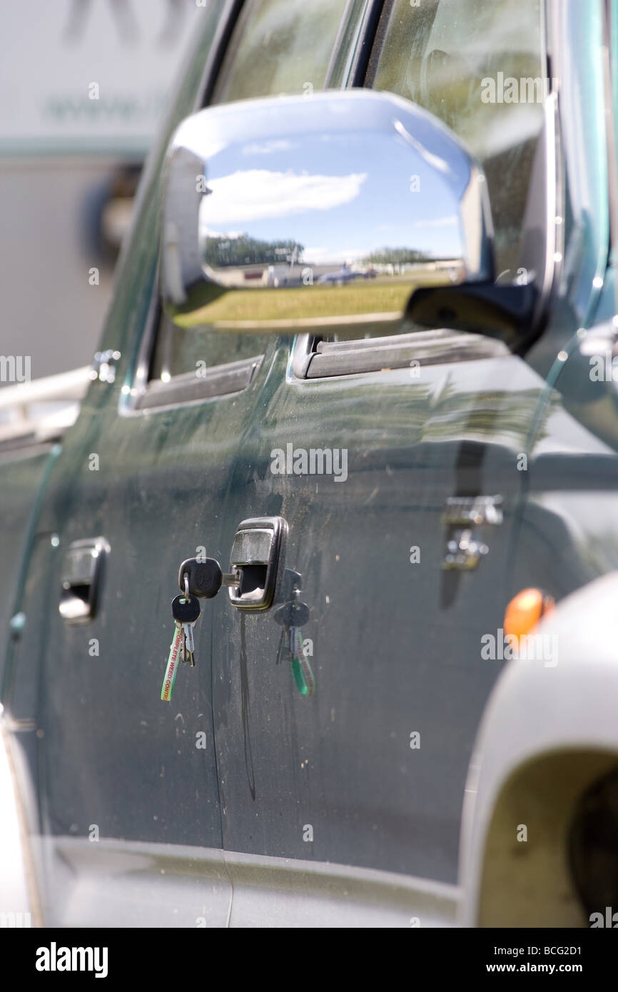 Car Keys Left In The Door Of A Pick UP Truck Stock Photo - Alamy