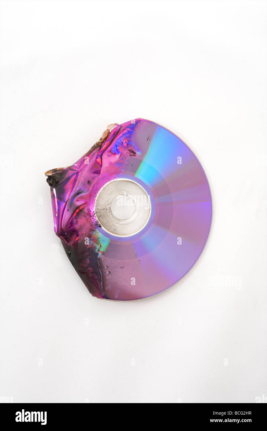 Damaged CD or DVD disc Stock Photo - Alamy