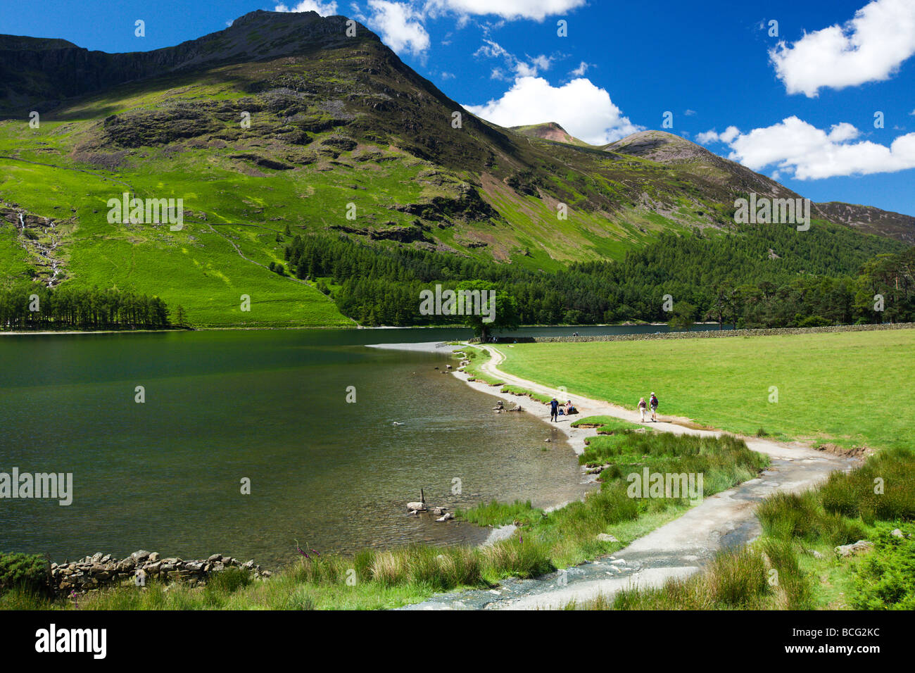 Lake Buttermere Shoreline With 'Red Pike' Mountain Over The Lake, 'The ...