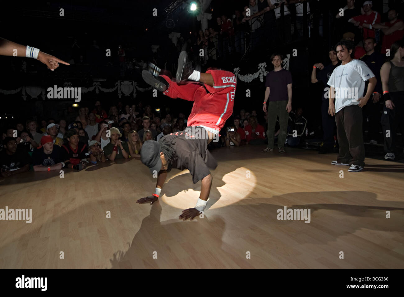 breakdancers performing in a competition in Birmingham england Stock ...