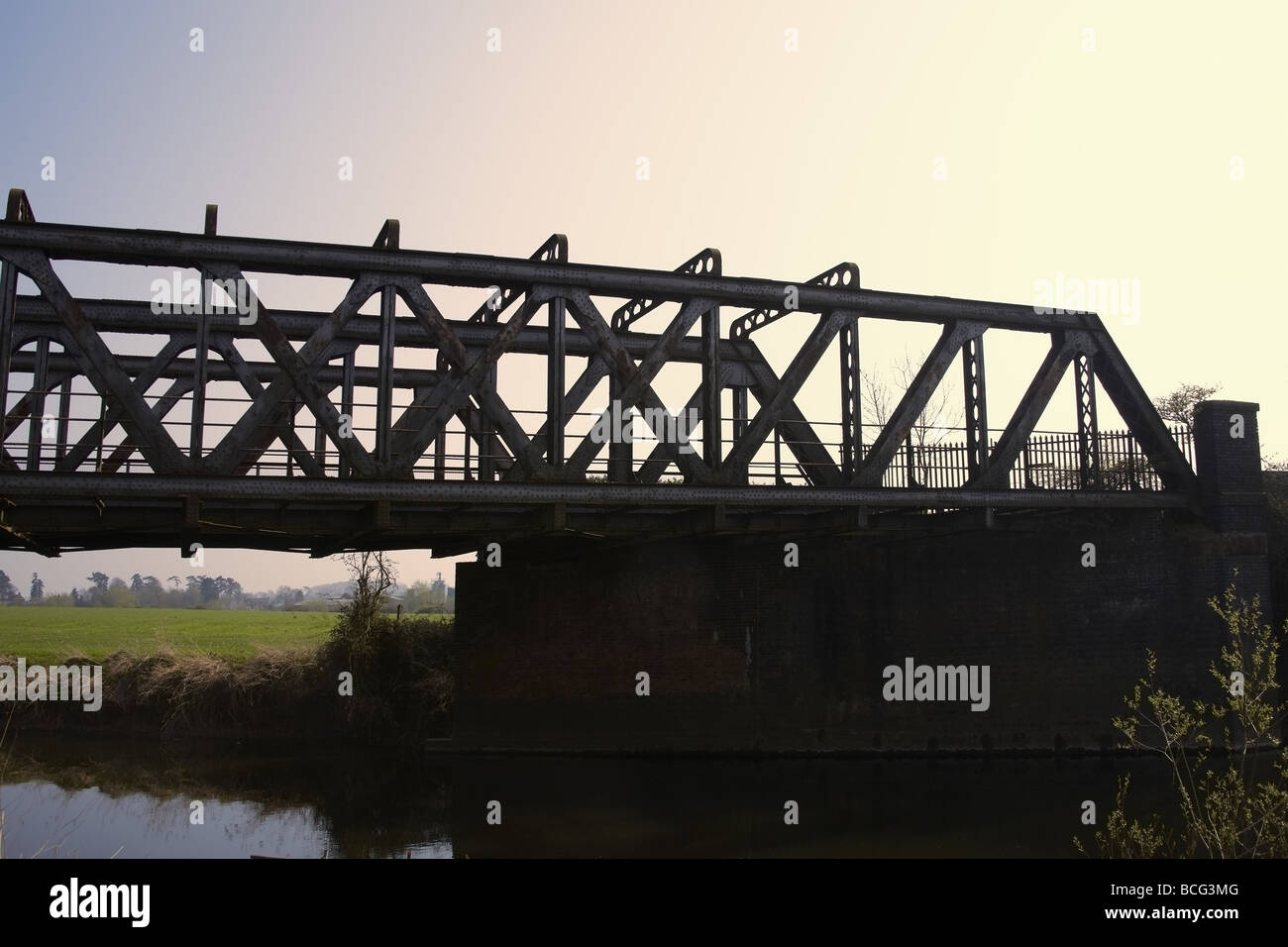 river avon stratford upon avon warwickshire england uk railway viaduct ...
