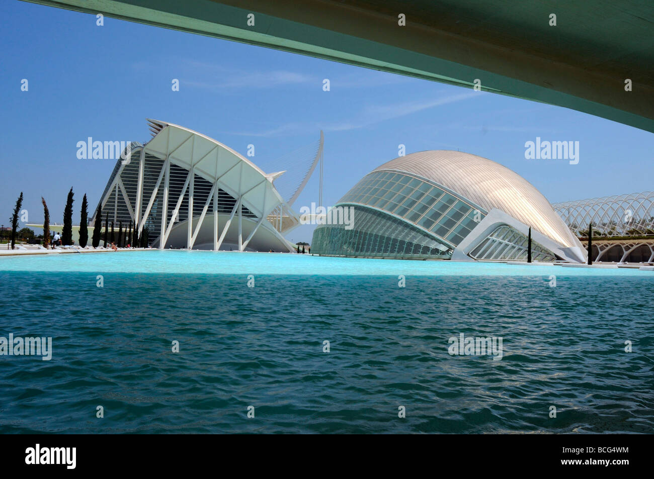 L'Hemisferic designed by Santiago Calatrava belongs to the City of Arts ...