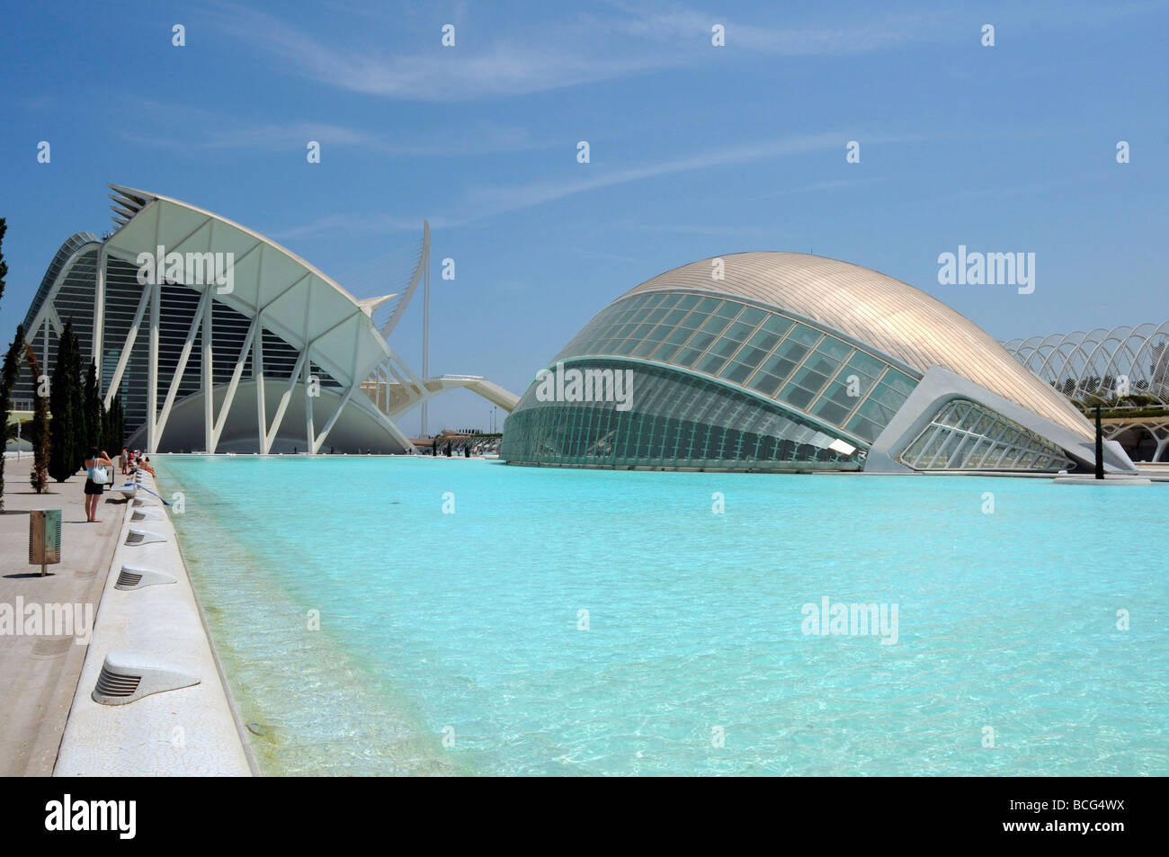 L'Hemisferic designed by Santiago Calatrava belongs to the City of Arts ...