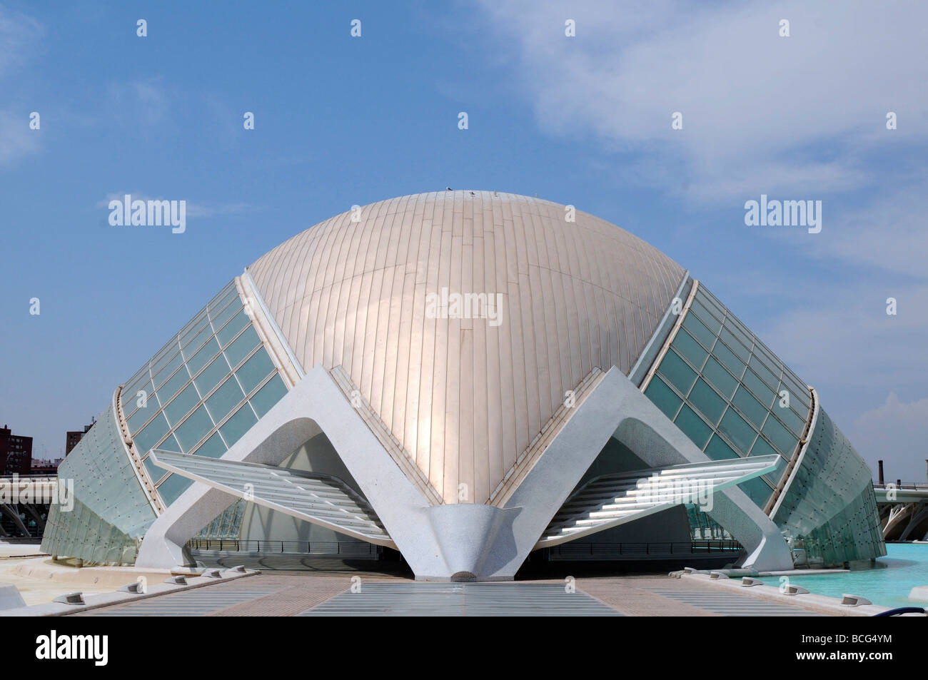 L'Hemisferic designed by Santiago Calatrava belongs to the City of Arts ...