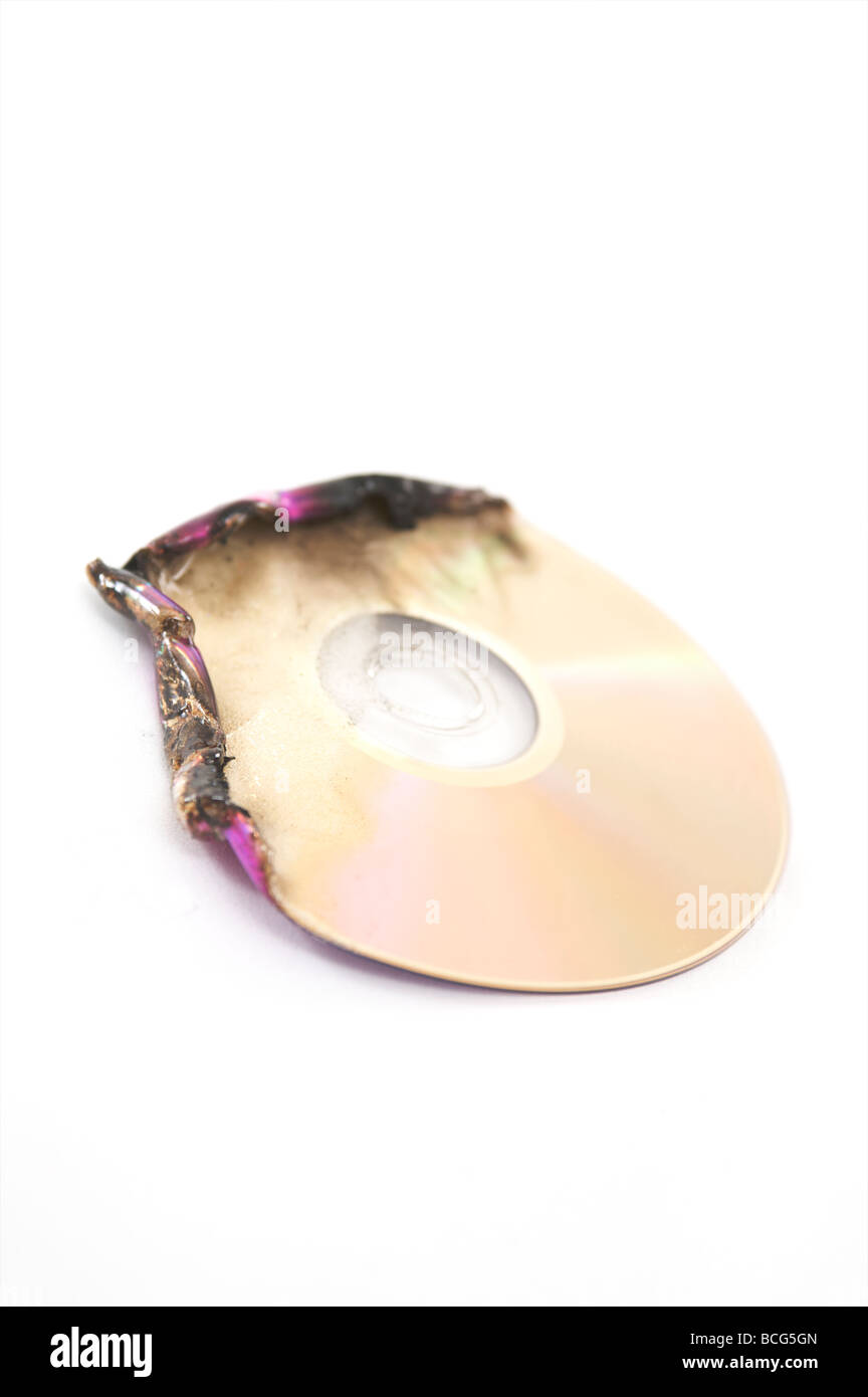 Damaged CD or DVD disc Stock Photo - Alamy