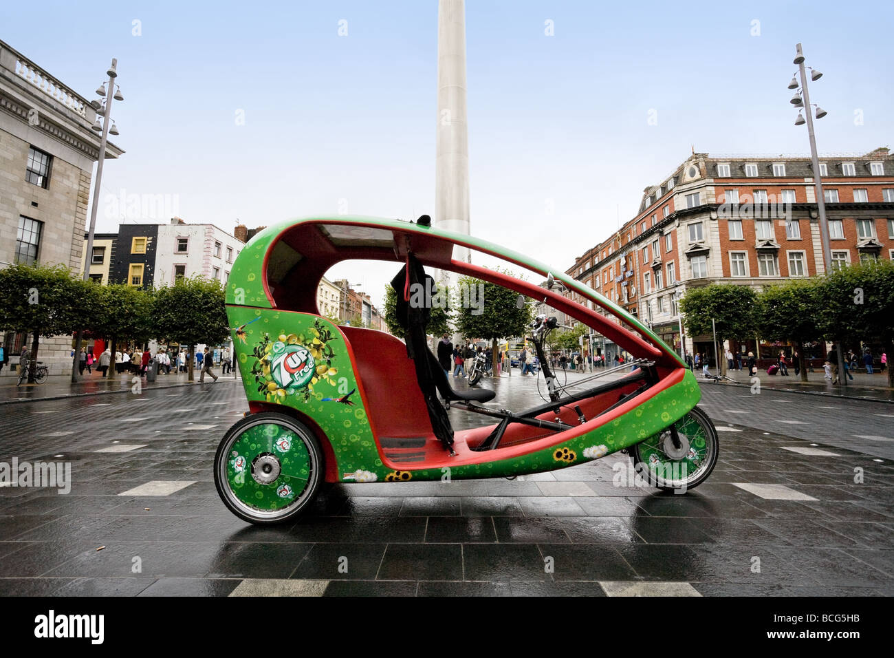 Irish 3-wheeled taxi, O'Connell Street, Dublin, Ireland Stock Photo - Alamy