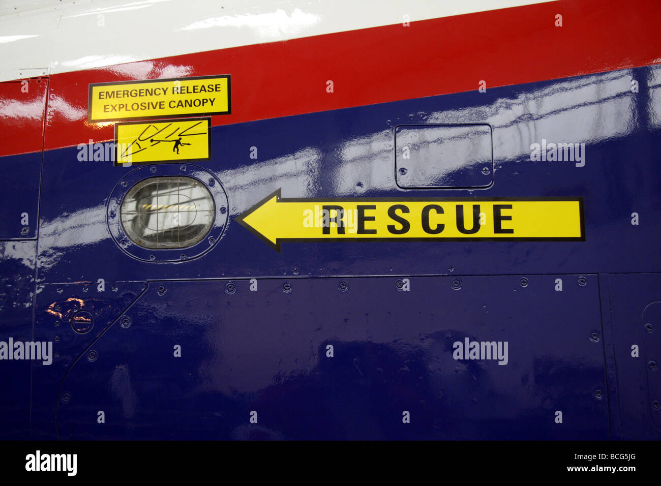 Rescue lever on aircraft Stock Photo - Alamy