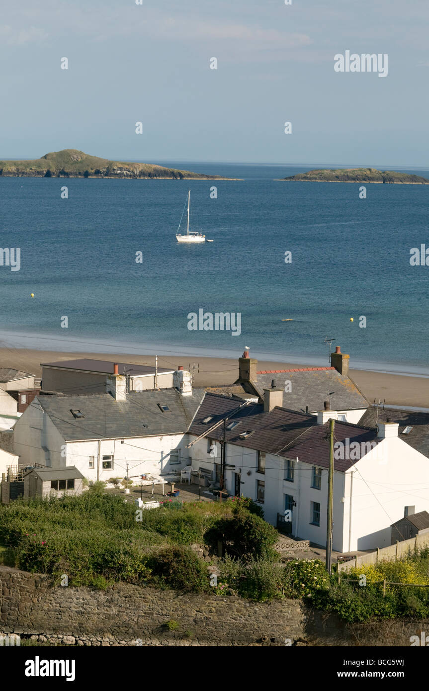Aberdaron village on the coast of the Lleyn Peninsula Gwynedd north ...