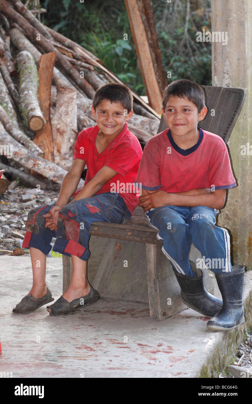 children sitting. Coper, Boyacá, Colombia, South America Stock Photo - Alamy