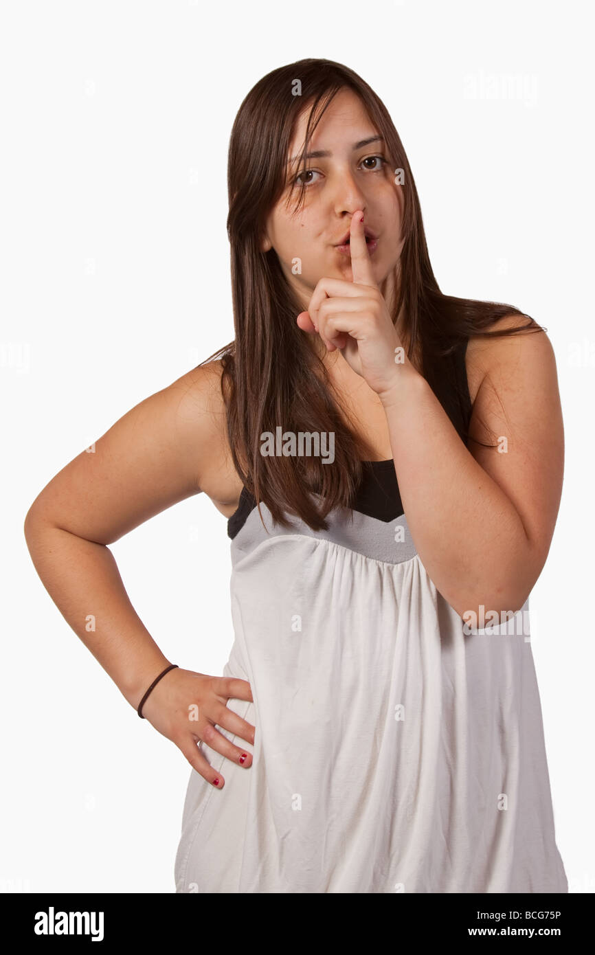 Girl with a Secret Stock Photo - Alamy