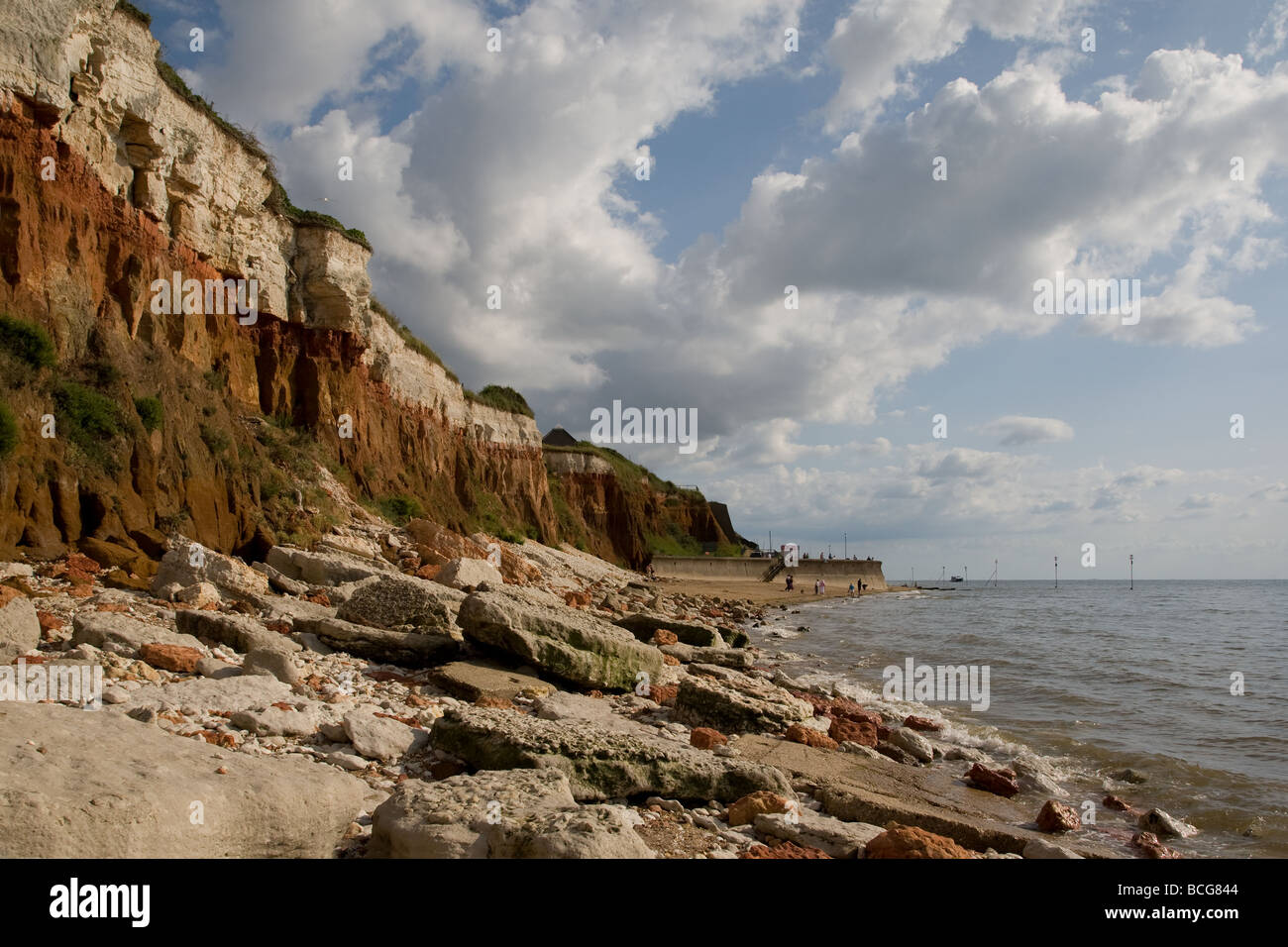 Hunstanton's famous striped cliffs, Norfolk Stock Photo - Alamy