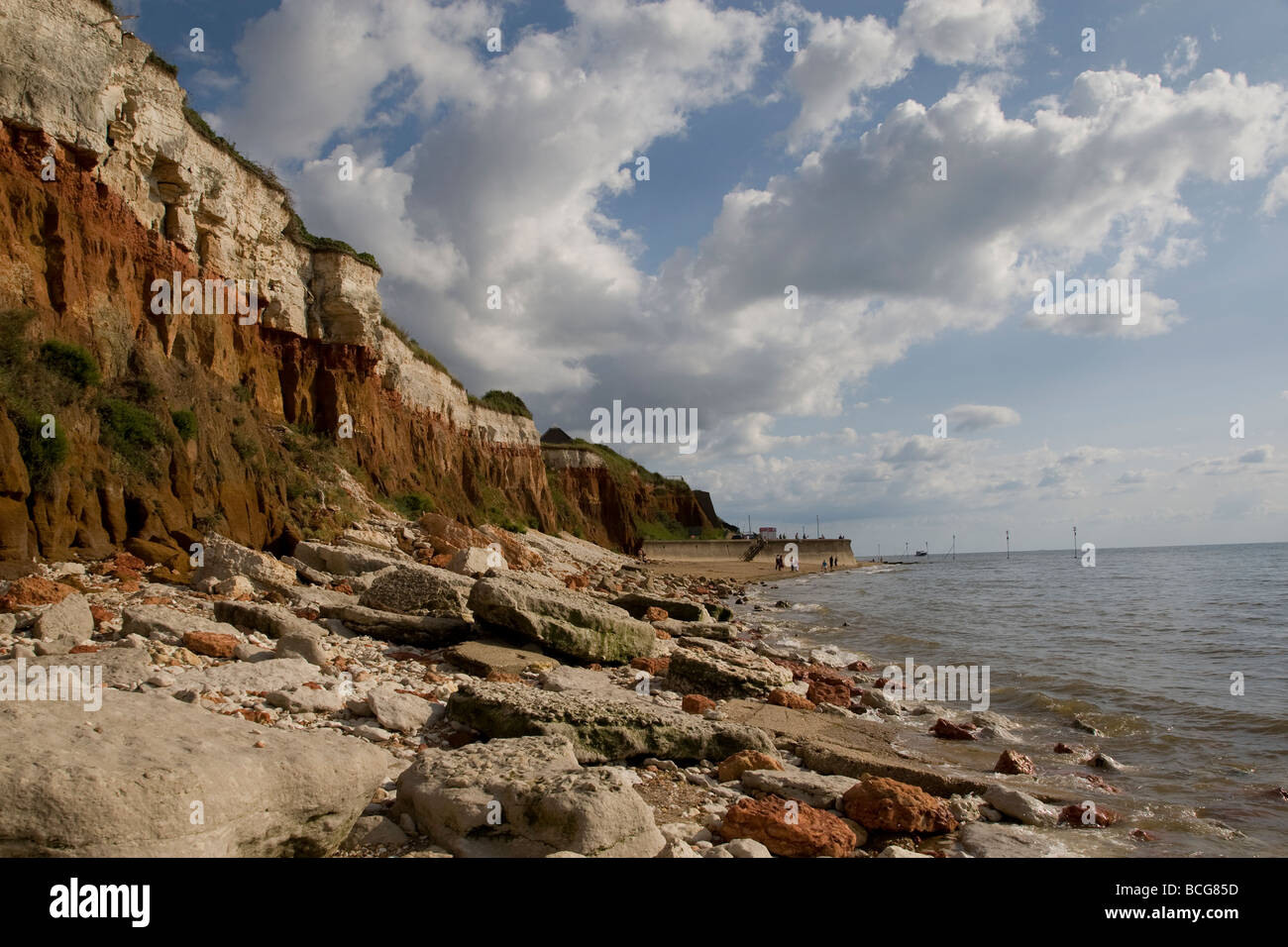 Hunstanton's famous striped cliffs, Norfolk Stock Photo - Alamy