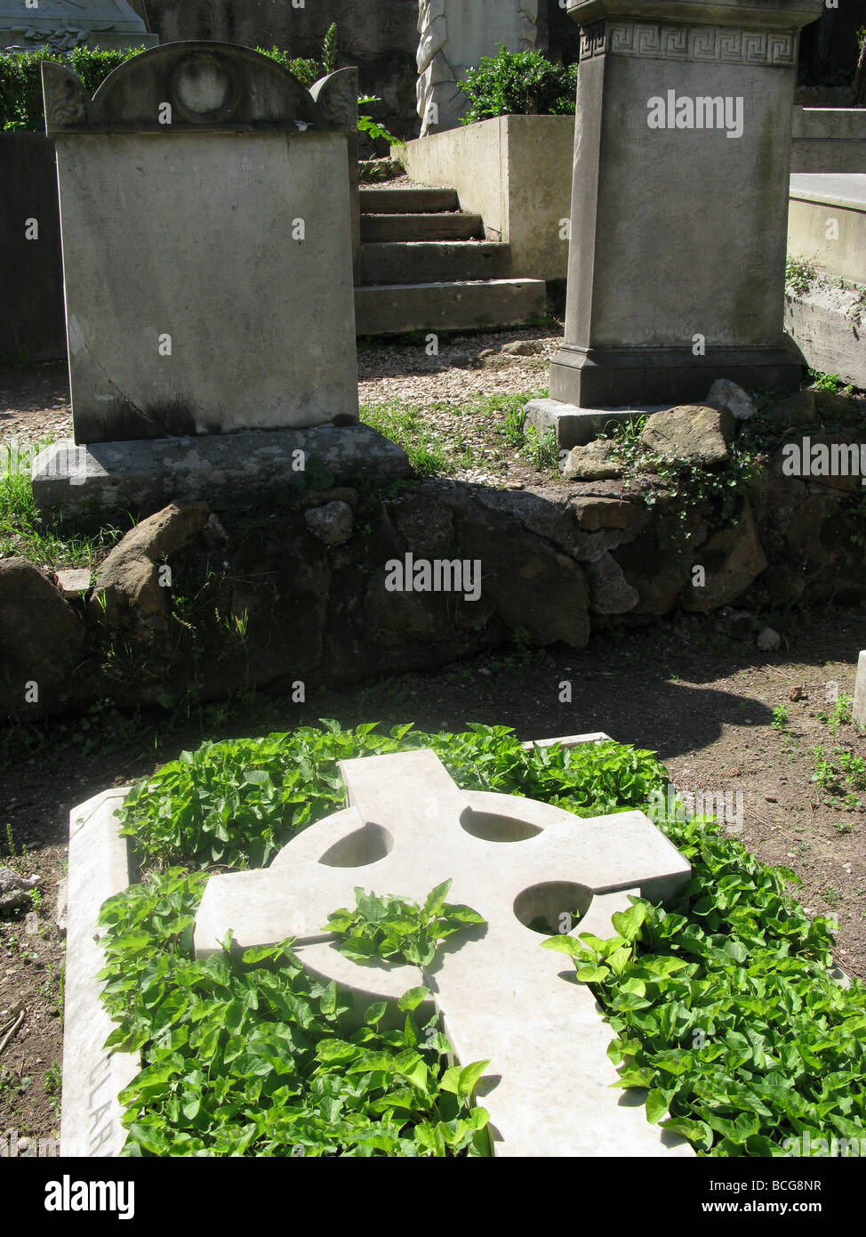 The protestant cemetery near piramide High Resolution Stock Photography ...