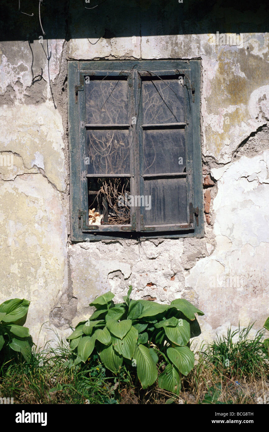 Old ruined wooden window and wall Stock Photo - Alamy