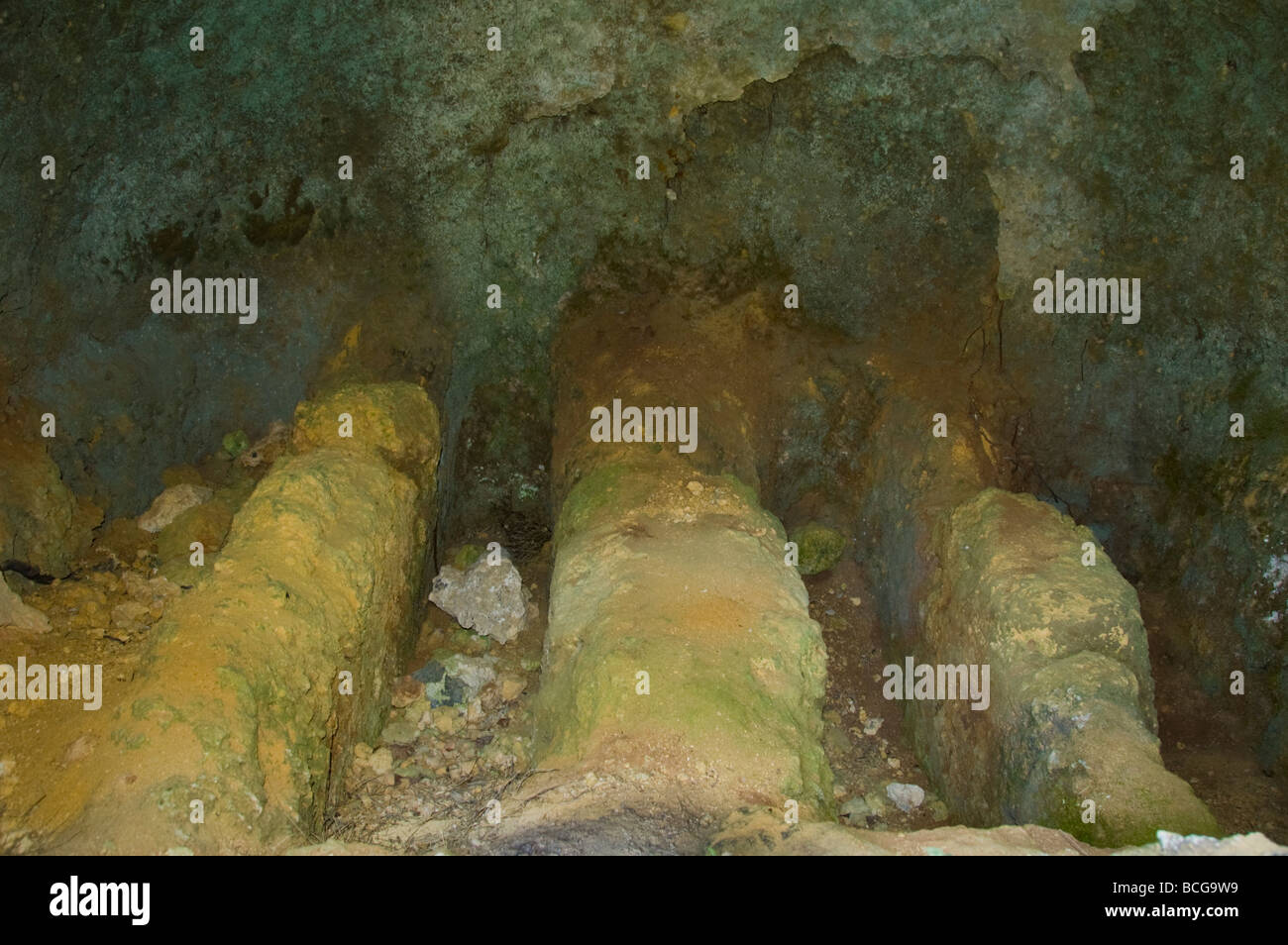 Graves in Mycenaean Cemetery carved from solid rock around 1500BC at ...