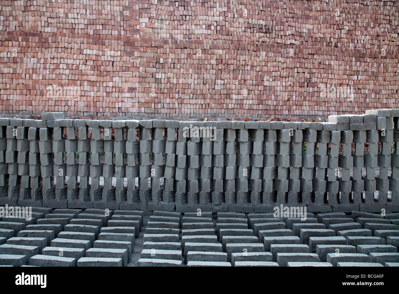 Bricks laid out to dry Stock Photo - Alamy