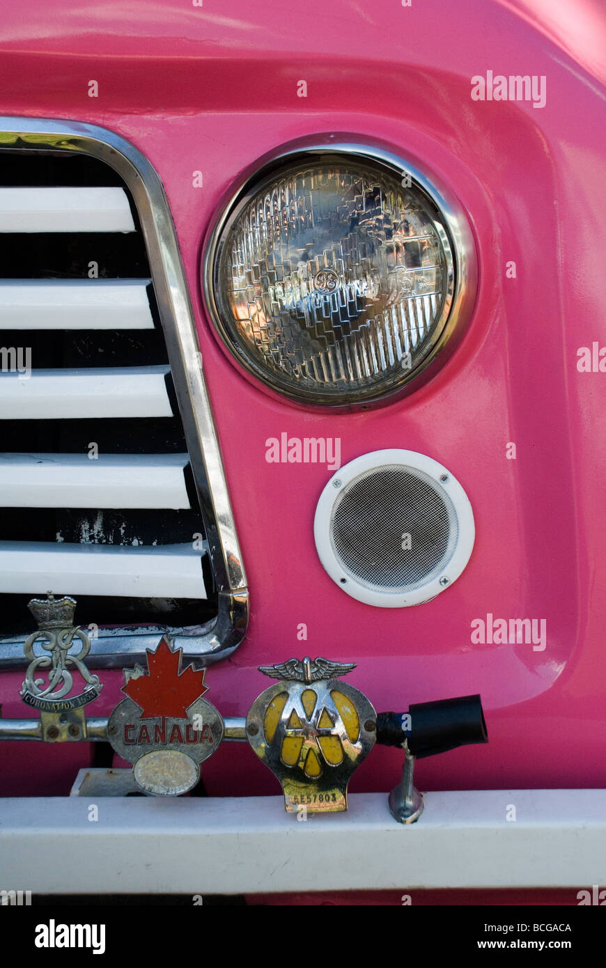 retro pink van Stock Photo - Alamy