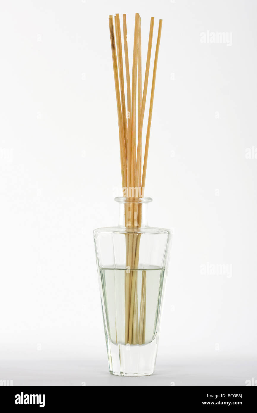 fragrance reed diffuser on white background Stock Photo - Alamy