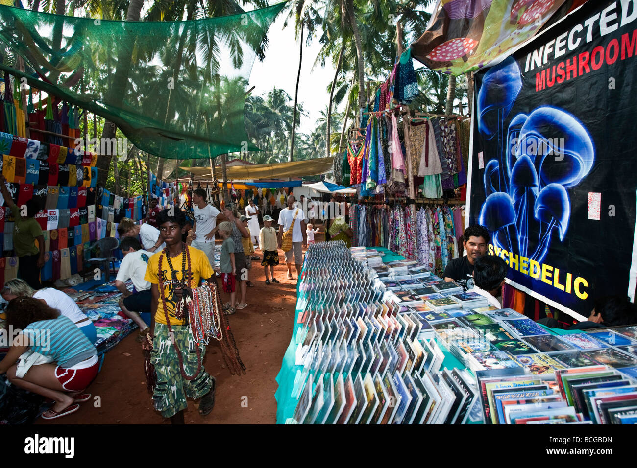 Anjuna asia beach goa hippie hippy india market hi-res stock ...