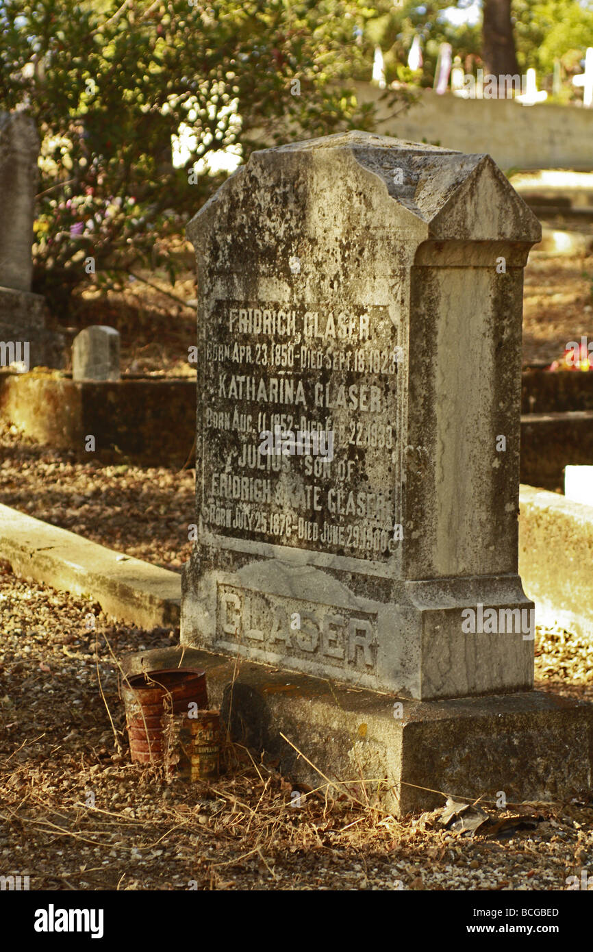aged tombstone in rustic cemetery Stock Photo - Alamy