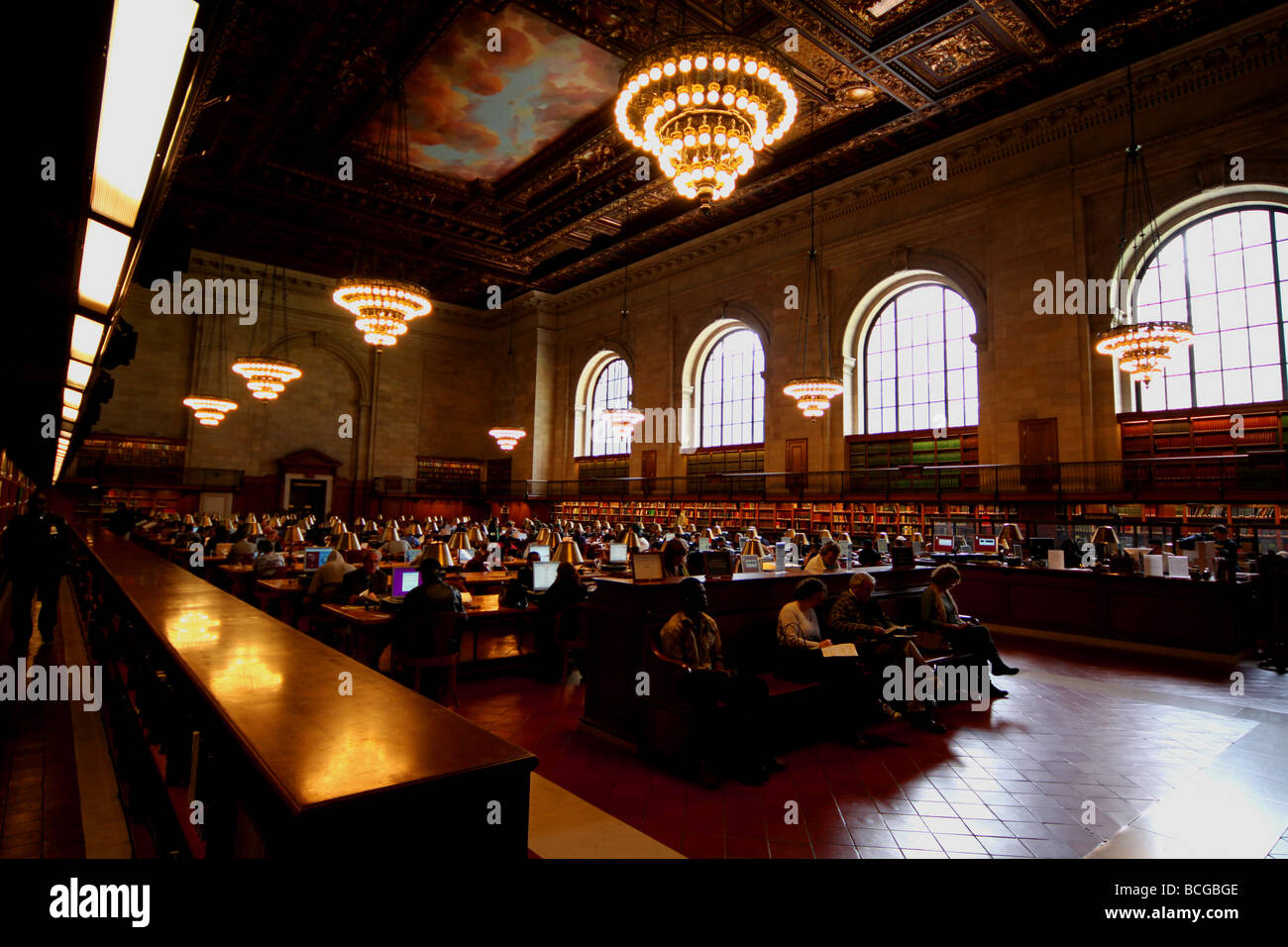 Inside New York Public Library in central Manhatten, New York Stock ...