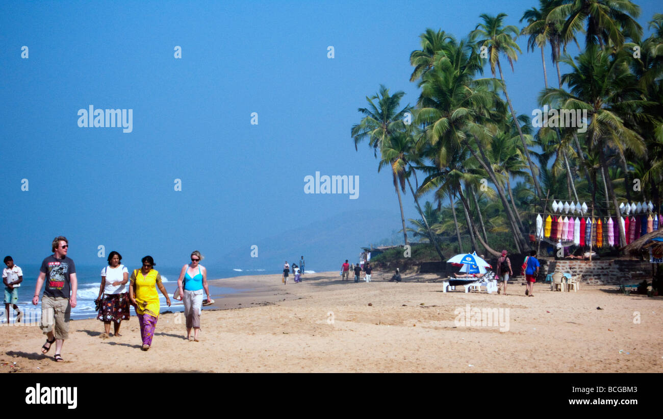 Anjuna weekly hippy flea market Goa India Stock Photo - Alamy