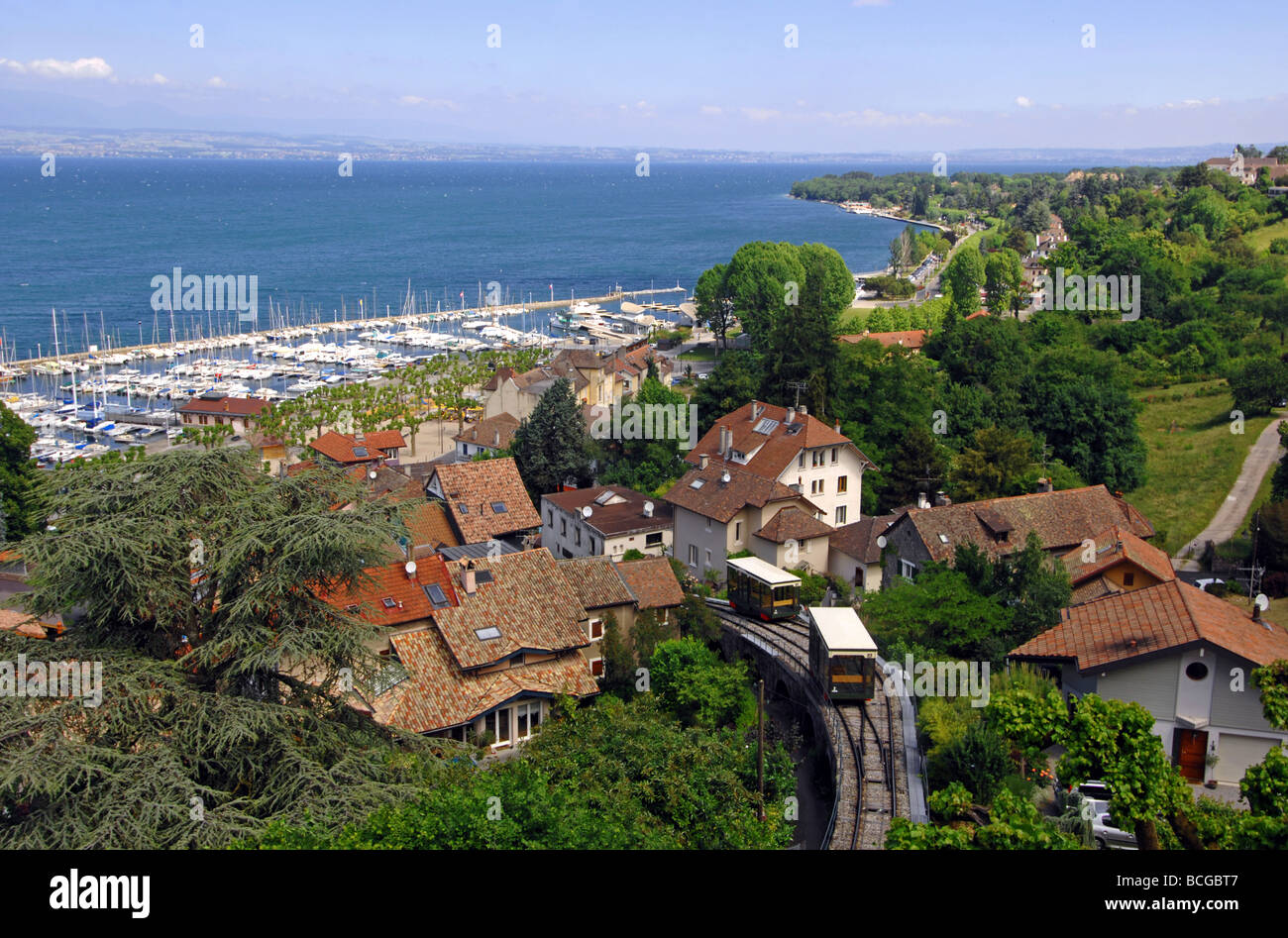 Thonon, Funicular Railway in Thonon, France Stock Photo - Alamy