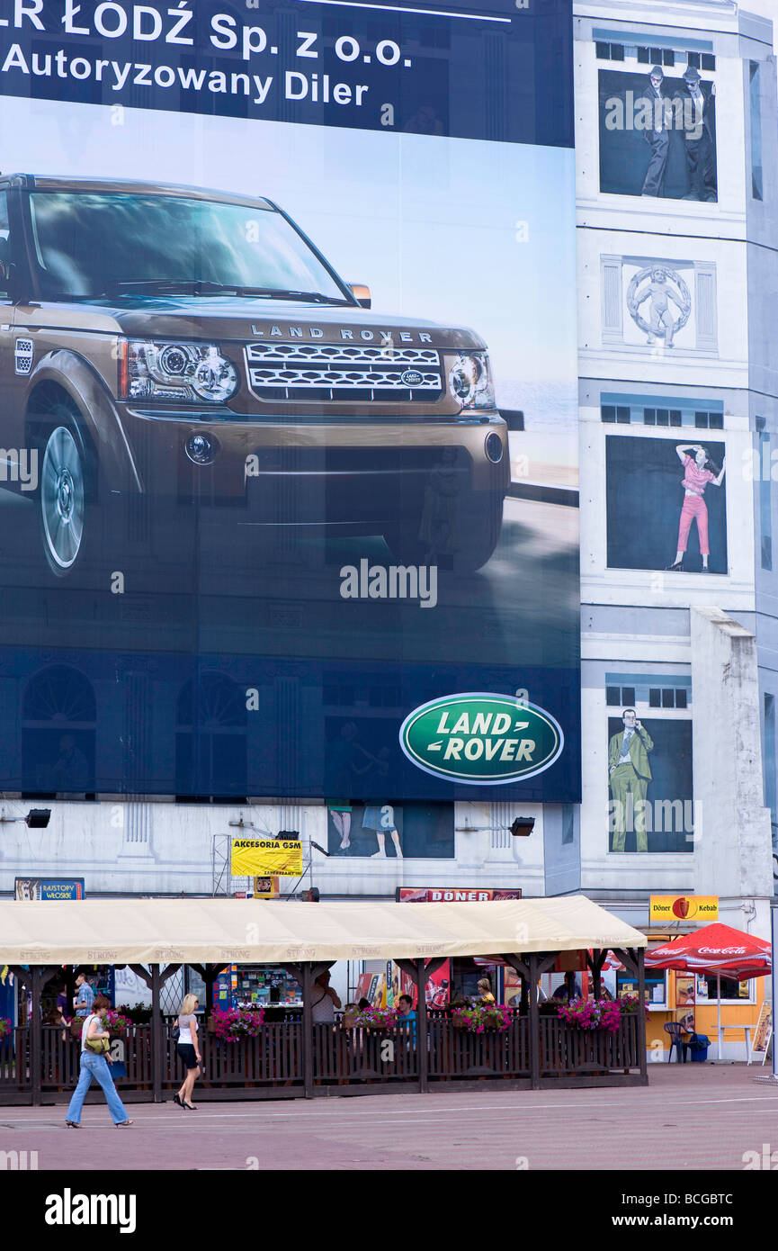 Advertising billboards in town centre Lodz Poland Stock Photo - Alamy