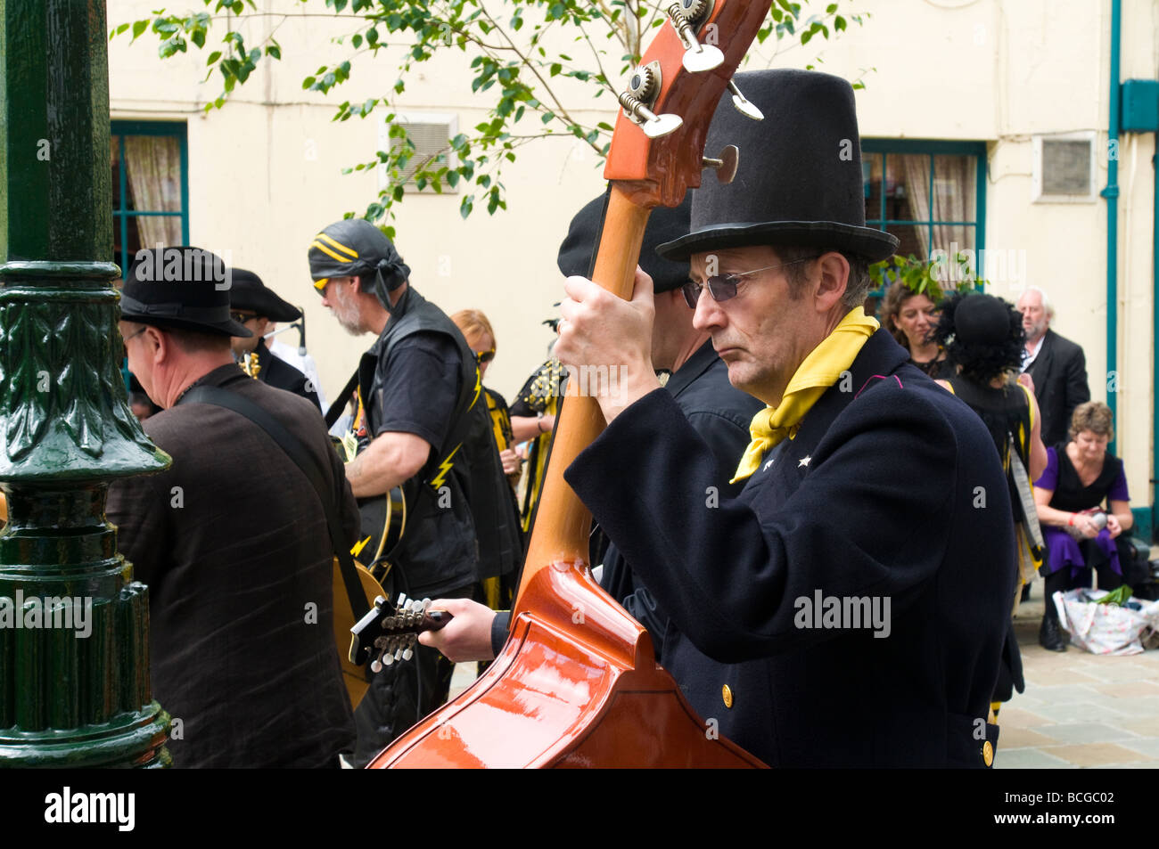 A double bass performer at Beverley Folk Festival, 2009 Stock Photo - Alamy