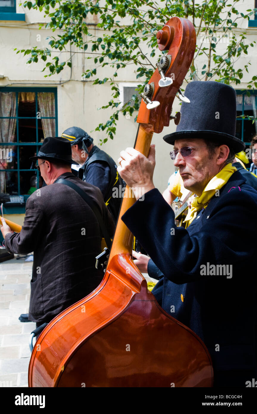 A double bass performer at Beverley Folk Festival, 2009 Stock Photo - Alamy