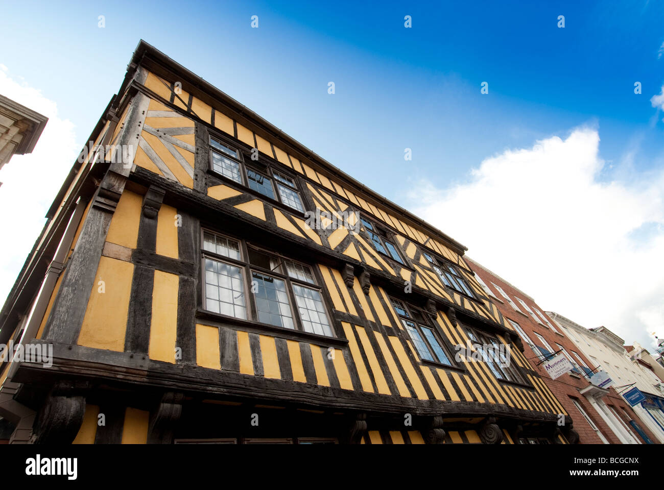 tudor beamed building in ludlow Stock Photo - Alamy