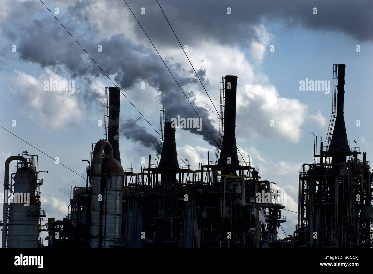 Steam billows from the Total Petroleum Oil Refinery at Dunkirk ...