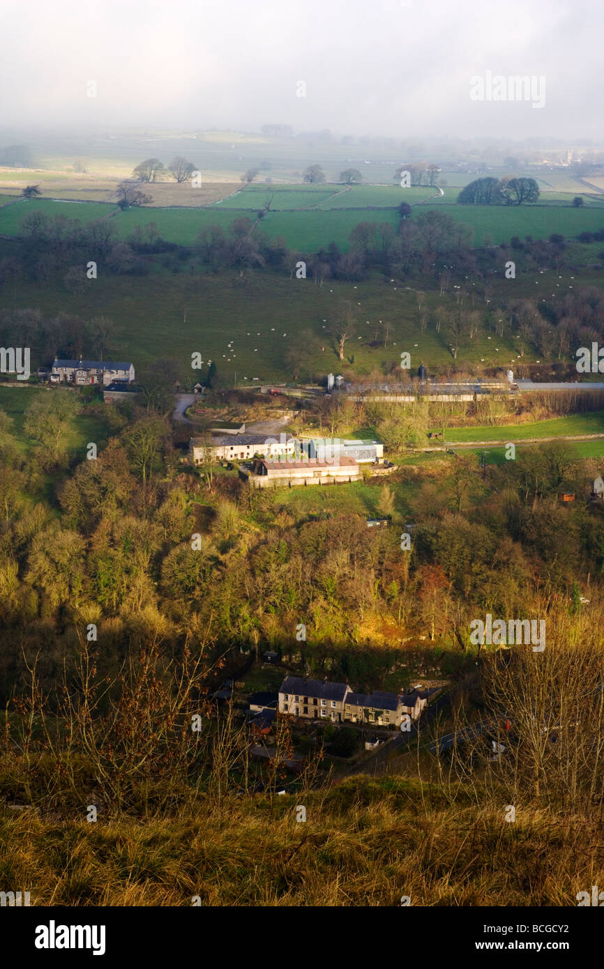 View over Millers Dale in the Peak District in Derbyshire Stock Photo ...