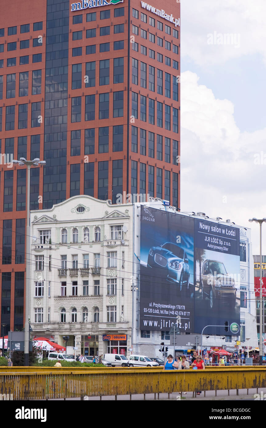 Advertising billboards in town centre Lodz Poland Stock Photo - Alamy