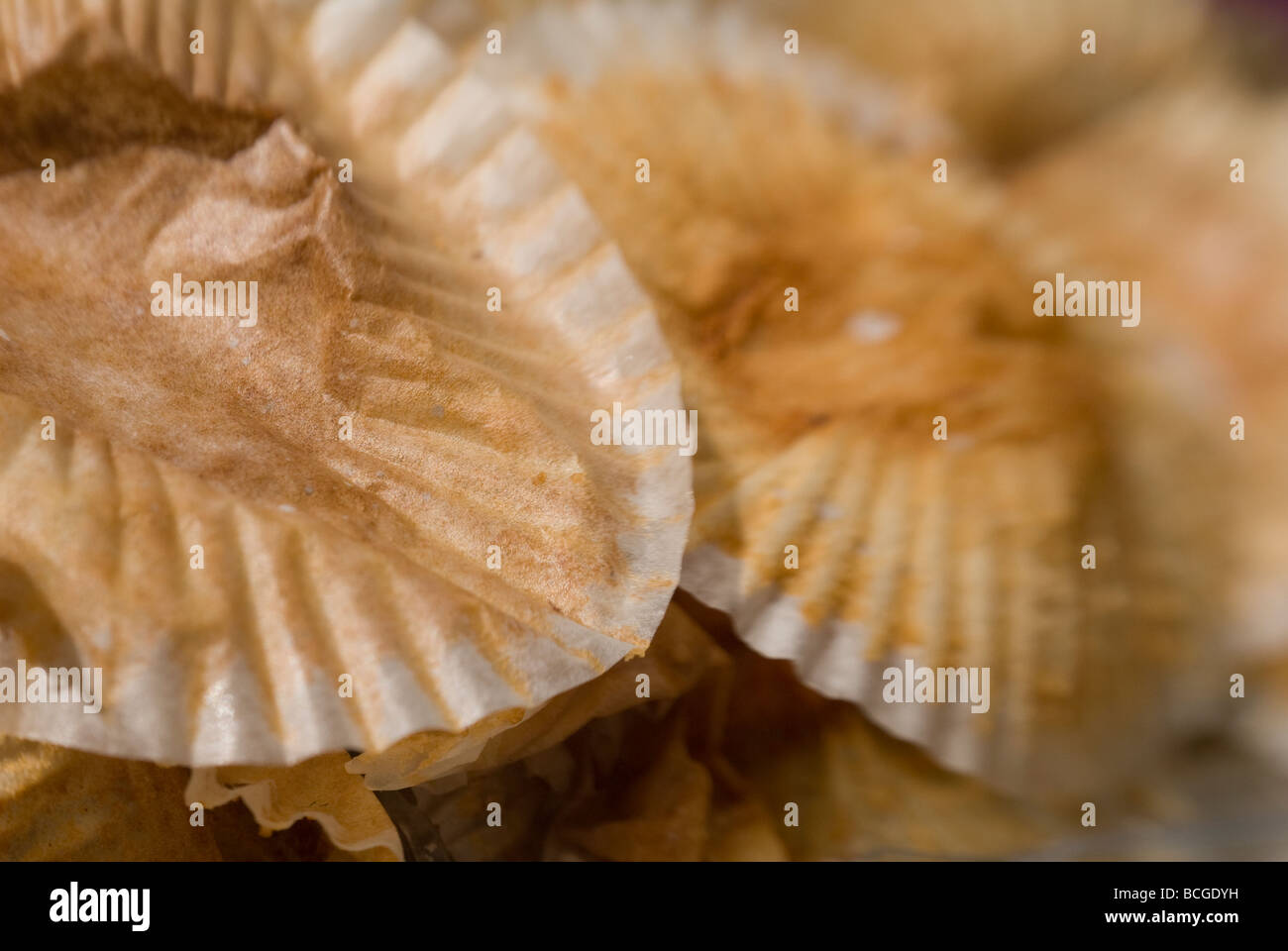 Empty sponge cake wrappers Stock Photo - Alamy