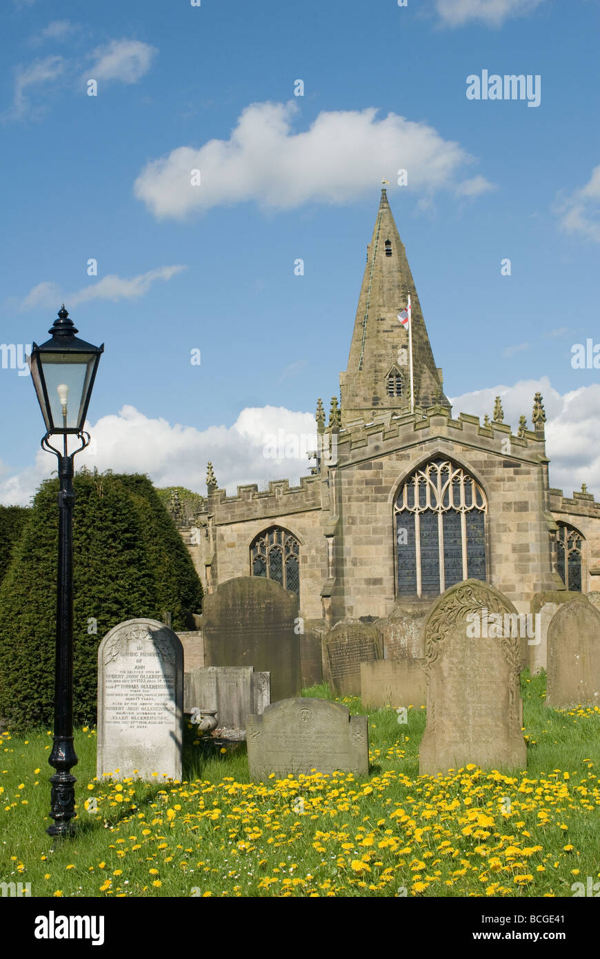 Beautiful view of St Peters Church, Hope, Derbyshire, England Stock ...